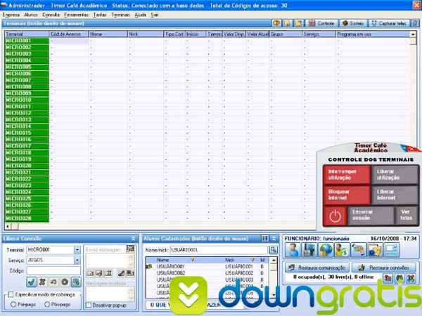 Timer Café Free - Gerenciador de Lan House e Cyber Café - DownGratis