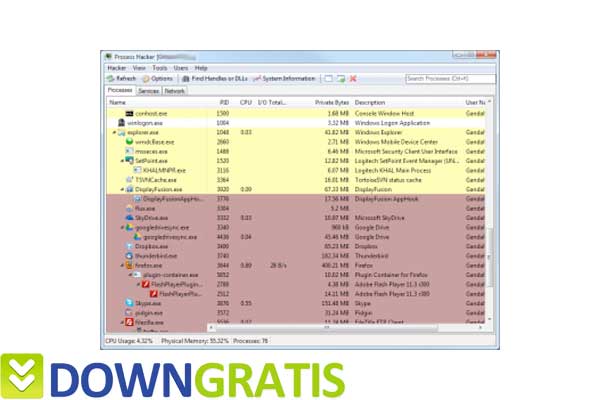 Process Hacker Portable - Gerenciador de tarefas avançado - DownGratis